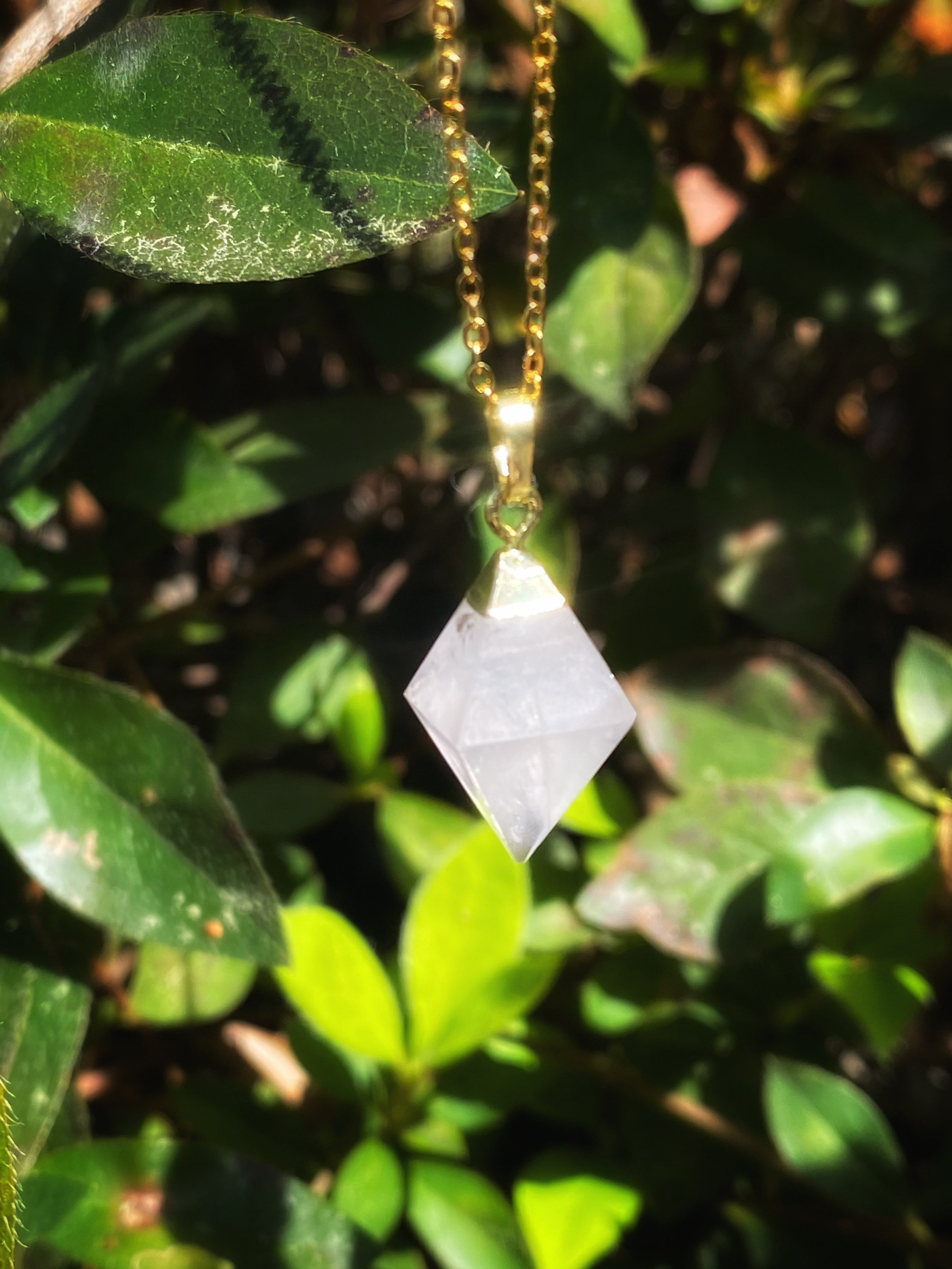 Rose Quartz Necklace • Diamond Cut Rose Quartz Necklace • Rose Quartz ...